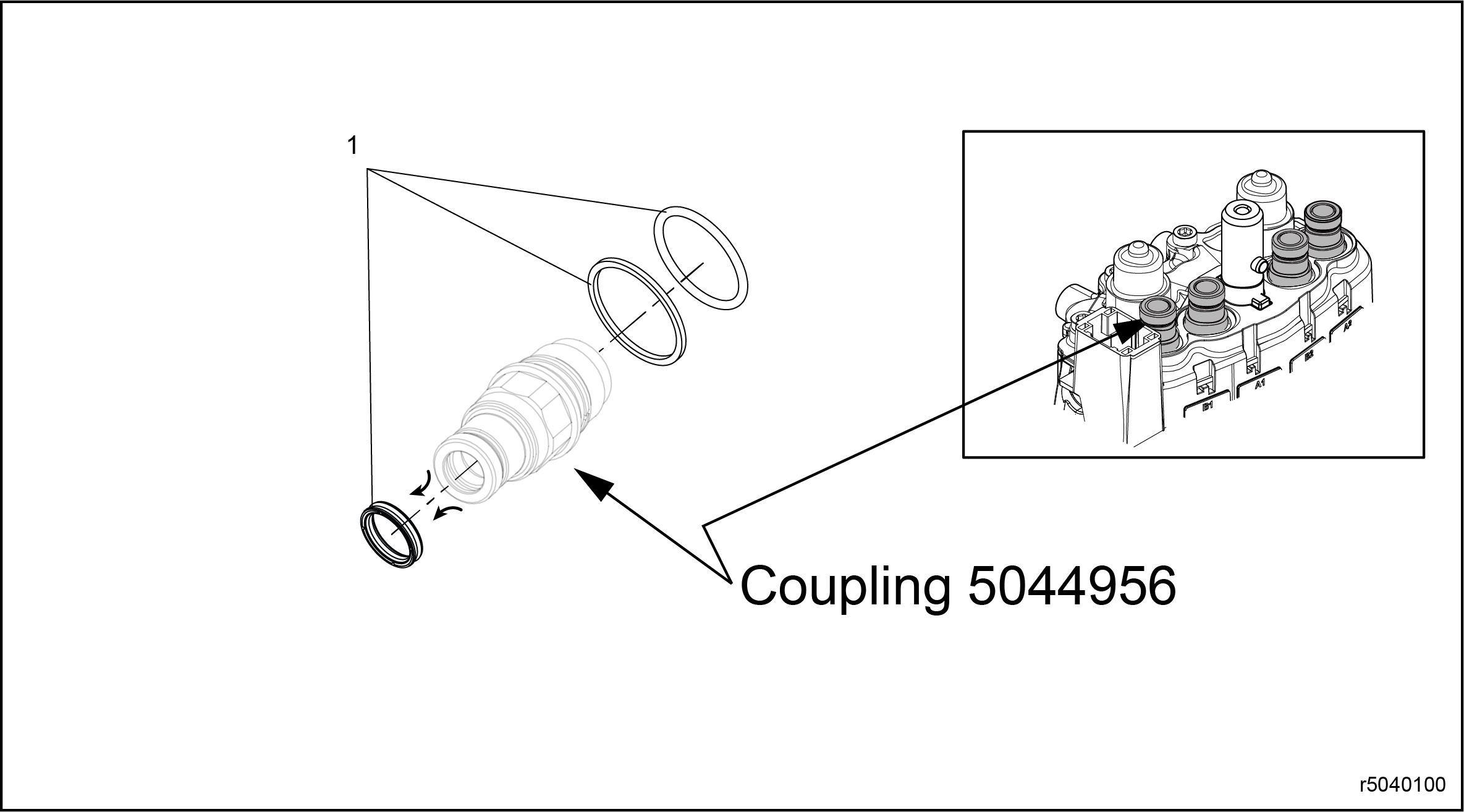 5040100 Dichtungssatz 1 seal kit/coupling required