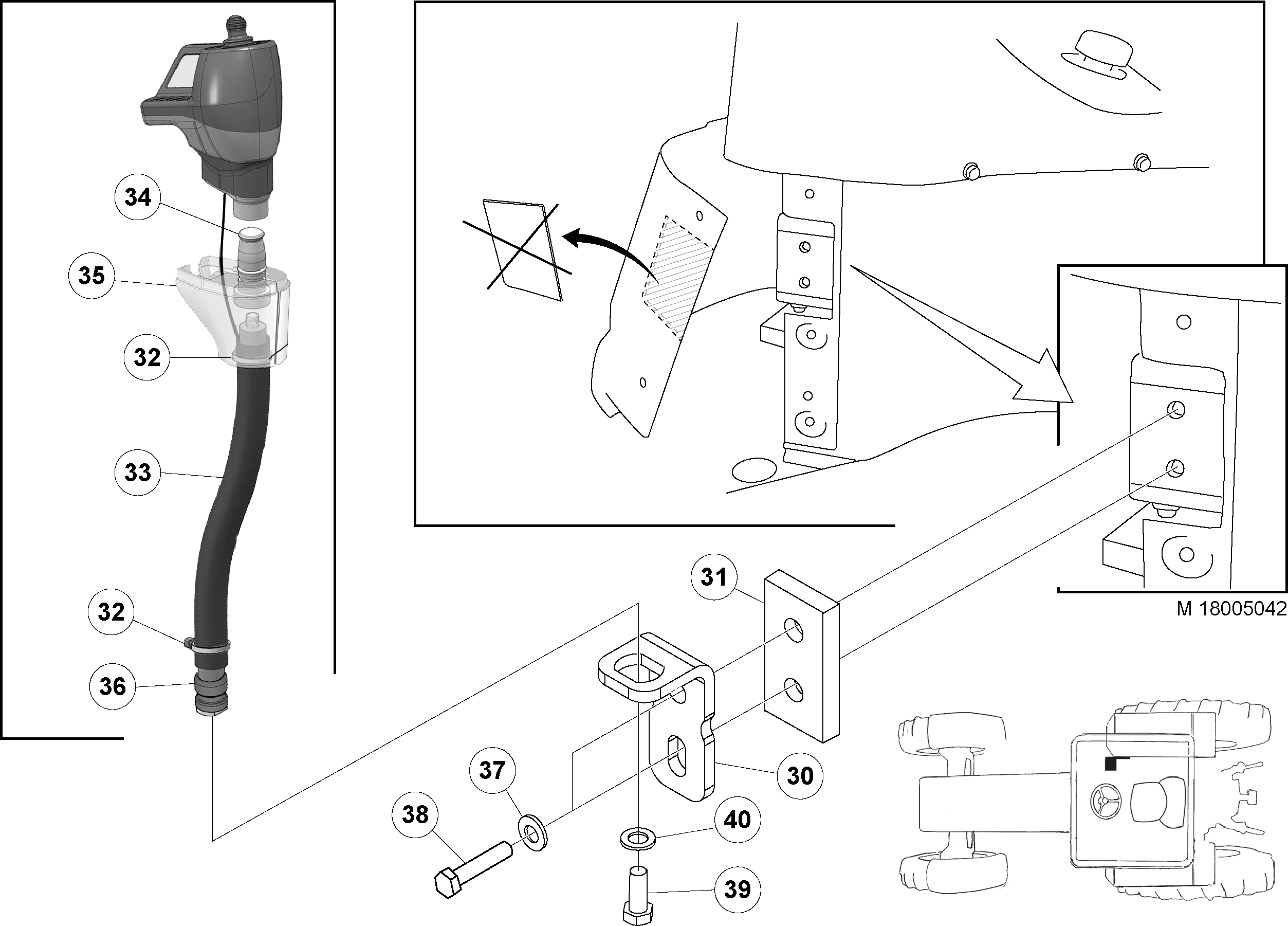 18005042 Joystick bracket kit - Quicke and Trima Original Spare Parts