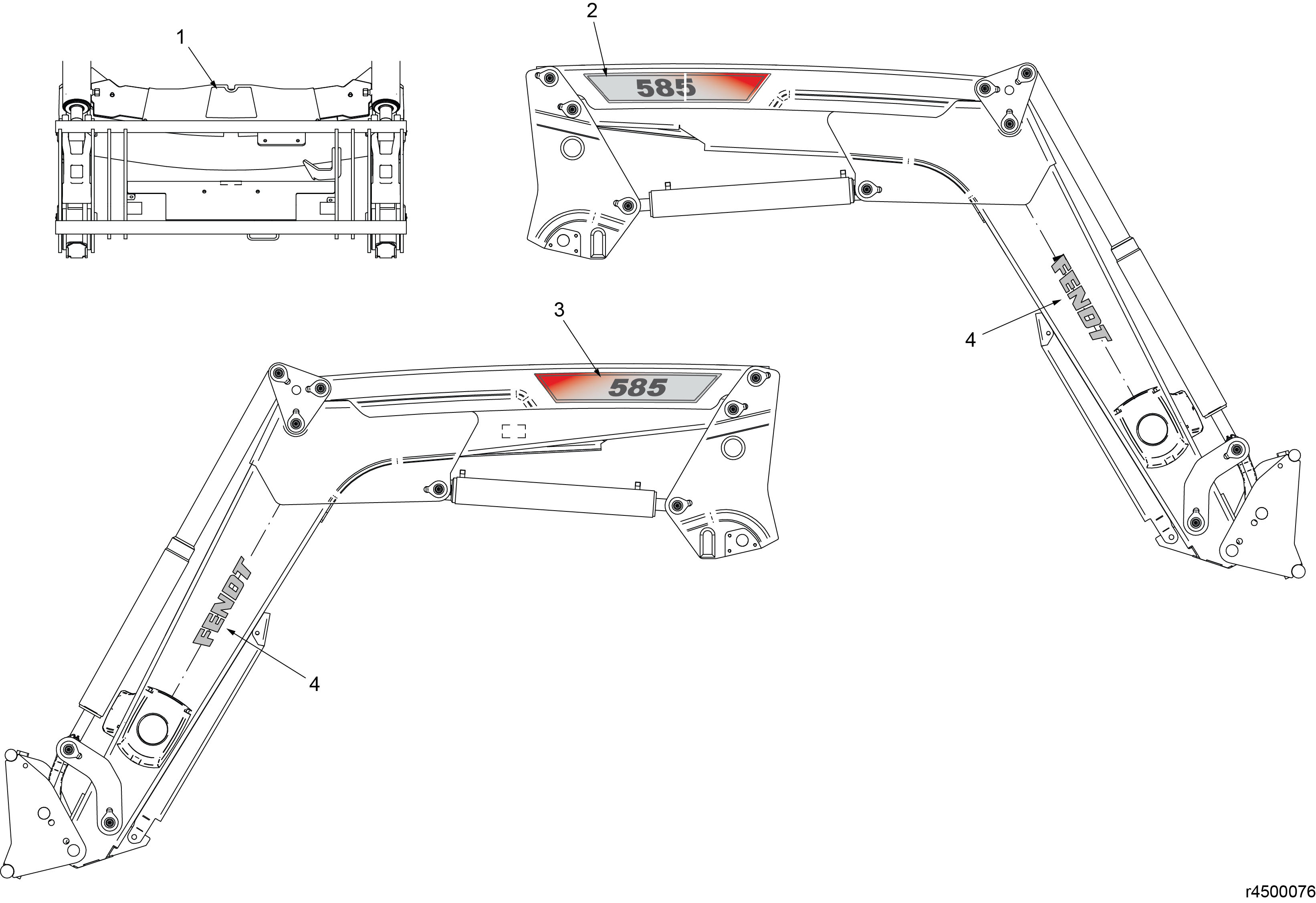 4500076 Decal kit 585 - Quicke and Trima Original Spare Parts
