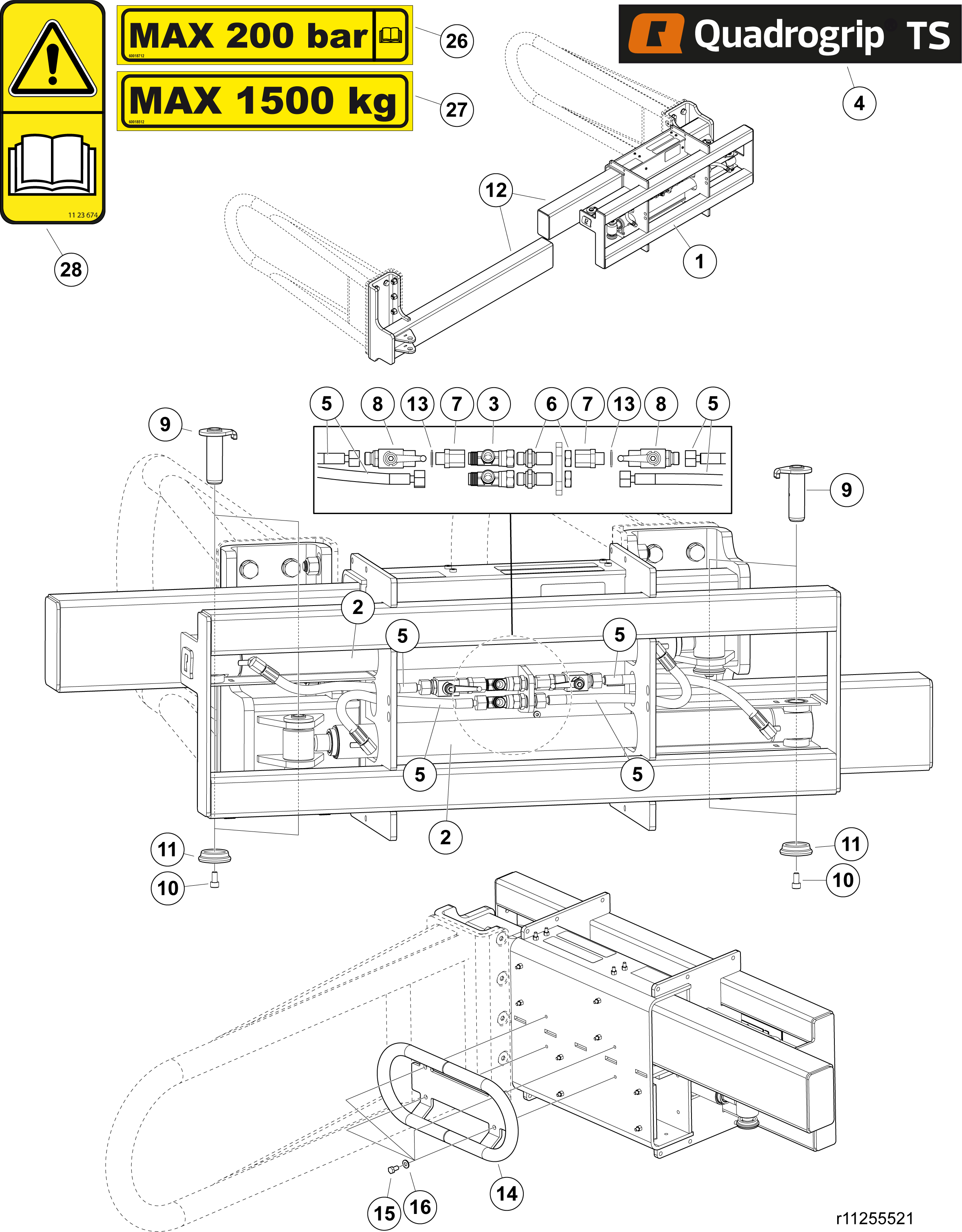 11255521 Quadrogrip TS - Quicke and Trima Original Spare Parts
