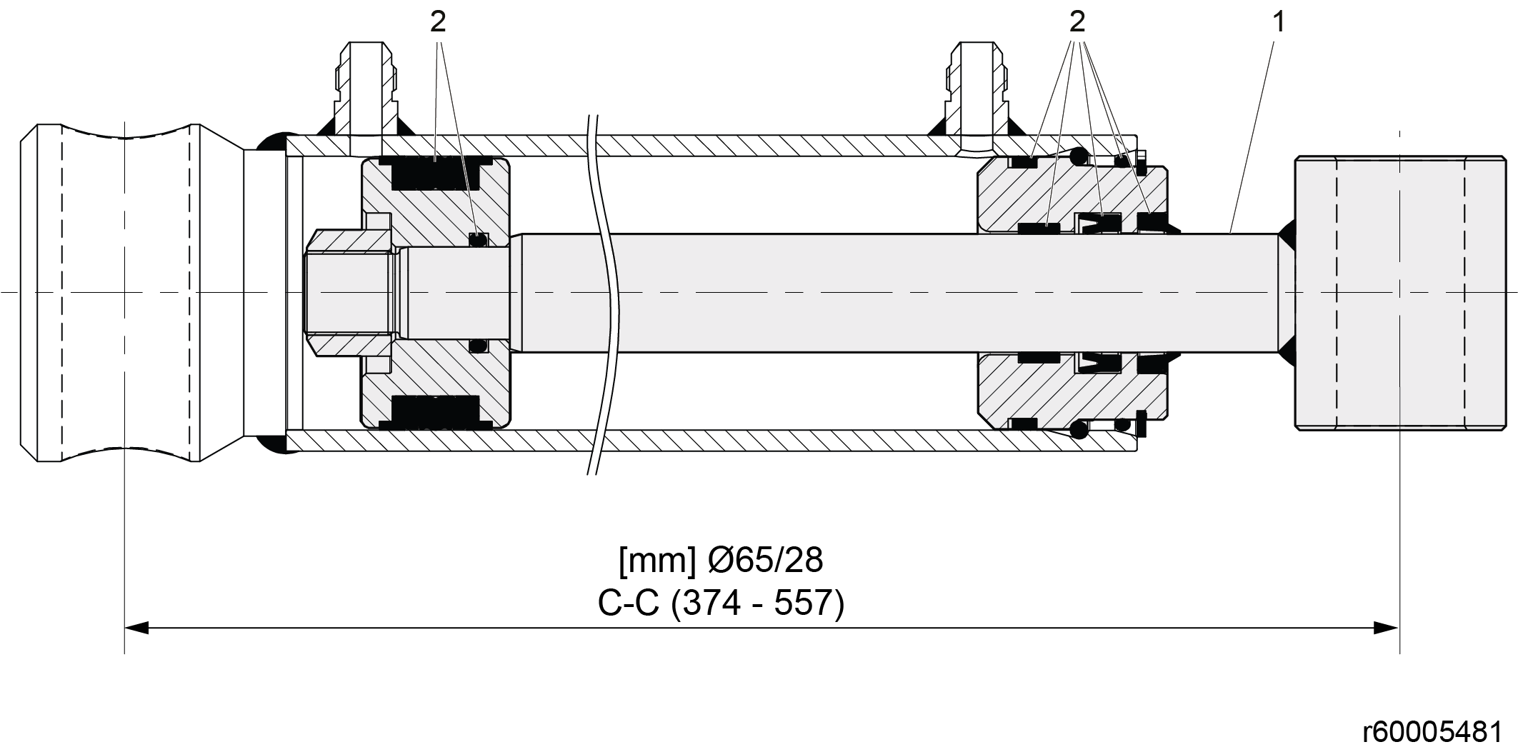 60005481-1 Cylinder Glossy Black. Replaces 12725510 - Quicke and Trima ...
