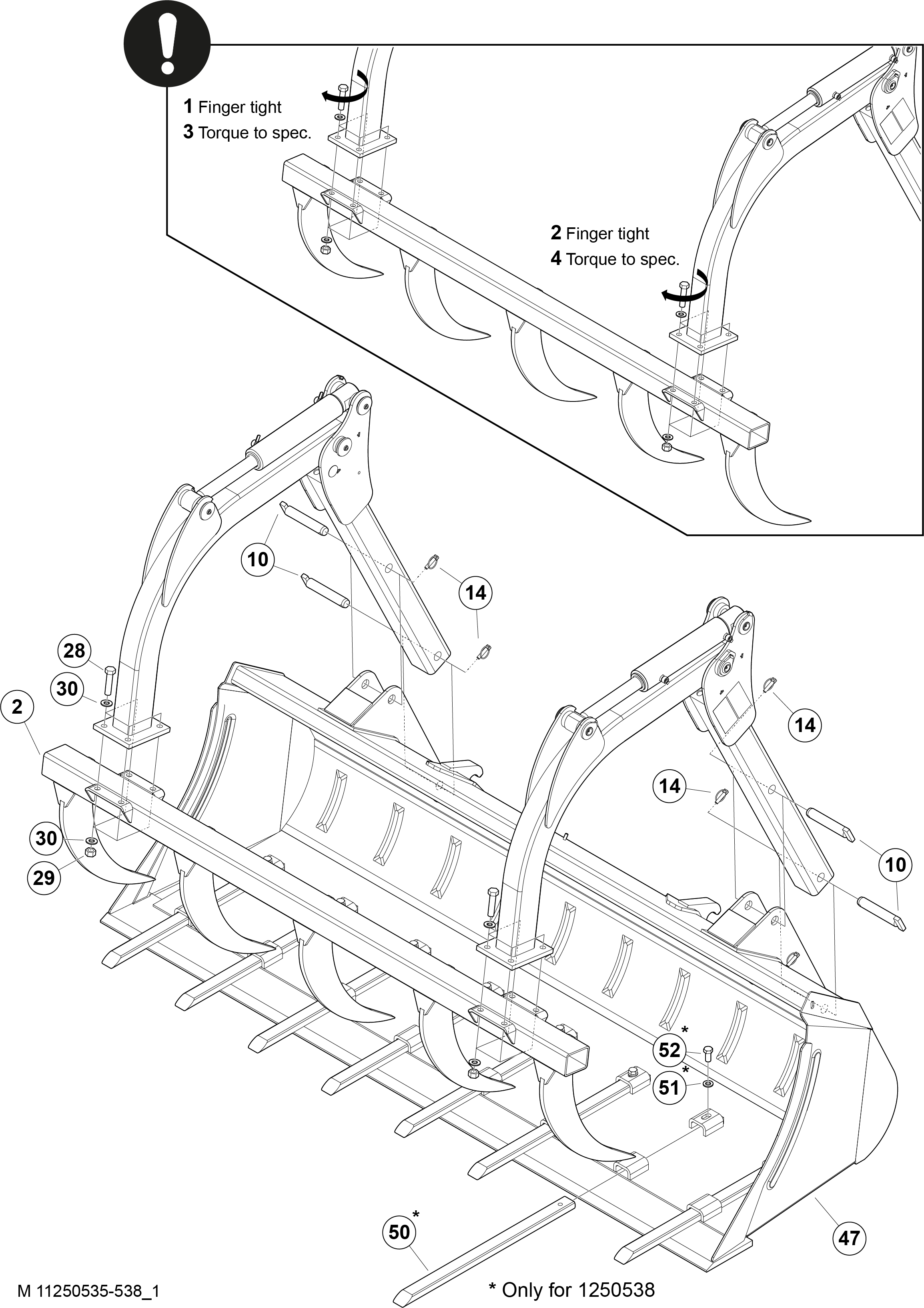 11250534 Maxi Grapple 240 MK2 - Quicke and Trima Original Spare Parts